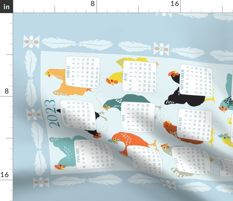 2023 Calendar Tea Towel Chicken Calendar 2023 by - Etsy 2023 Calendar Tea Towel Chicken Calendar 2023 by - Etsy