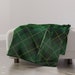 Green Plaid Throw Blanket Dark Green Christmas Tartan by - Etsy