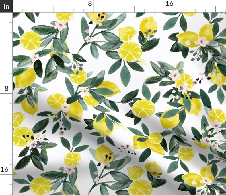 Citrus Curtain Panel Dear Clementine Lemons by Crystal_walen - Etsy