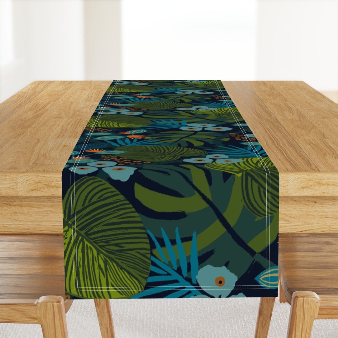 Tropical Rainforest Table Runner Moody Tropical Floral by Nancy_bradham ...