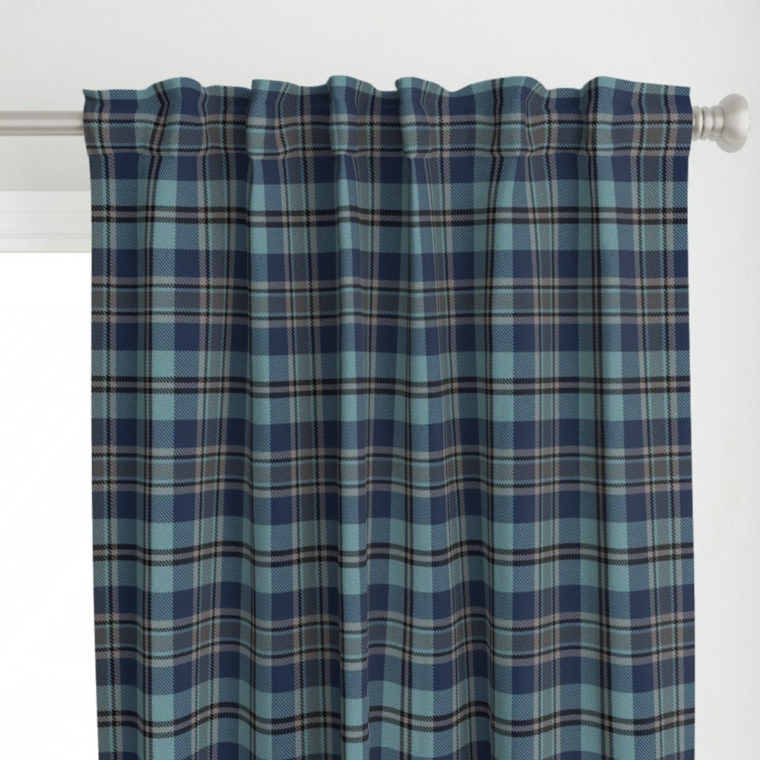 Blue Tartan Curtain Panel Blue Plaid by Eclectic_house Gray Plaid Check ...