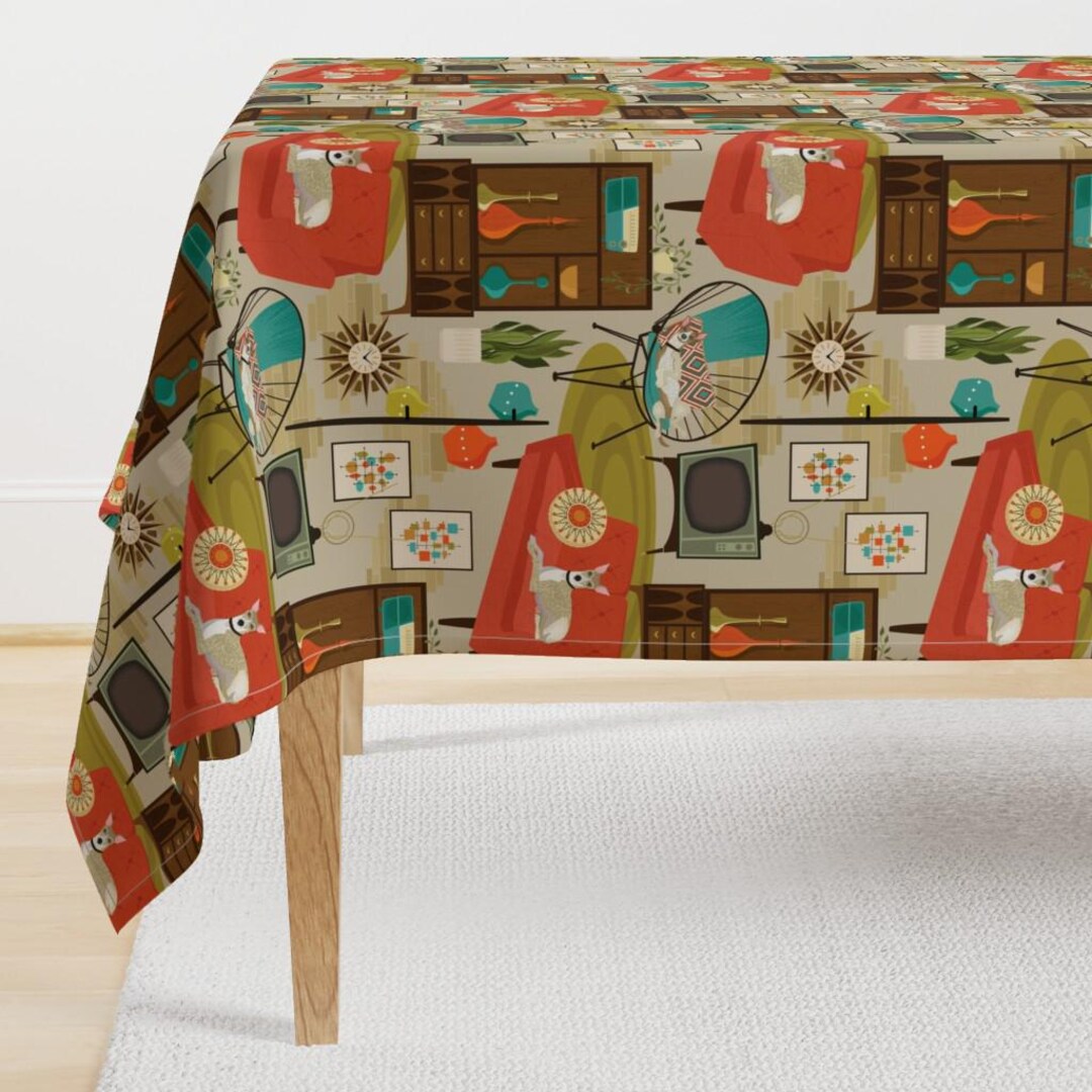 1960s Retro Tablecloth - Rec Room Madness by Michaelzindell - Vintage ...