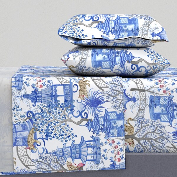 Chinoiserie Queen Sheet Set - Etsy