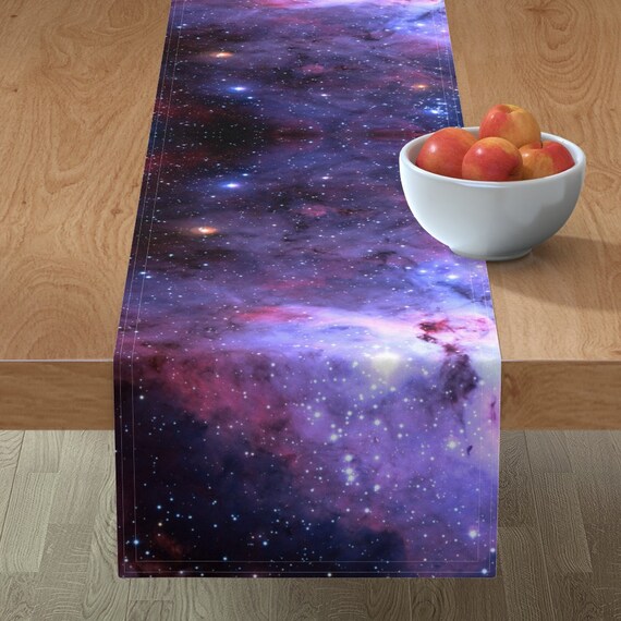 Purple Galaxy Table Runner Carina Nebula edited Blue by | Etsy