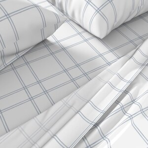 Simple Blue Plaid Sheets - Watercolor Double Plaid by Danika_herrick ...