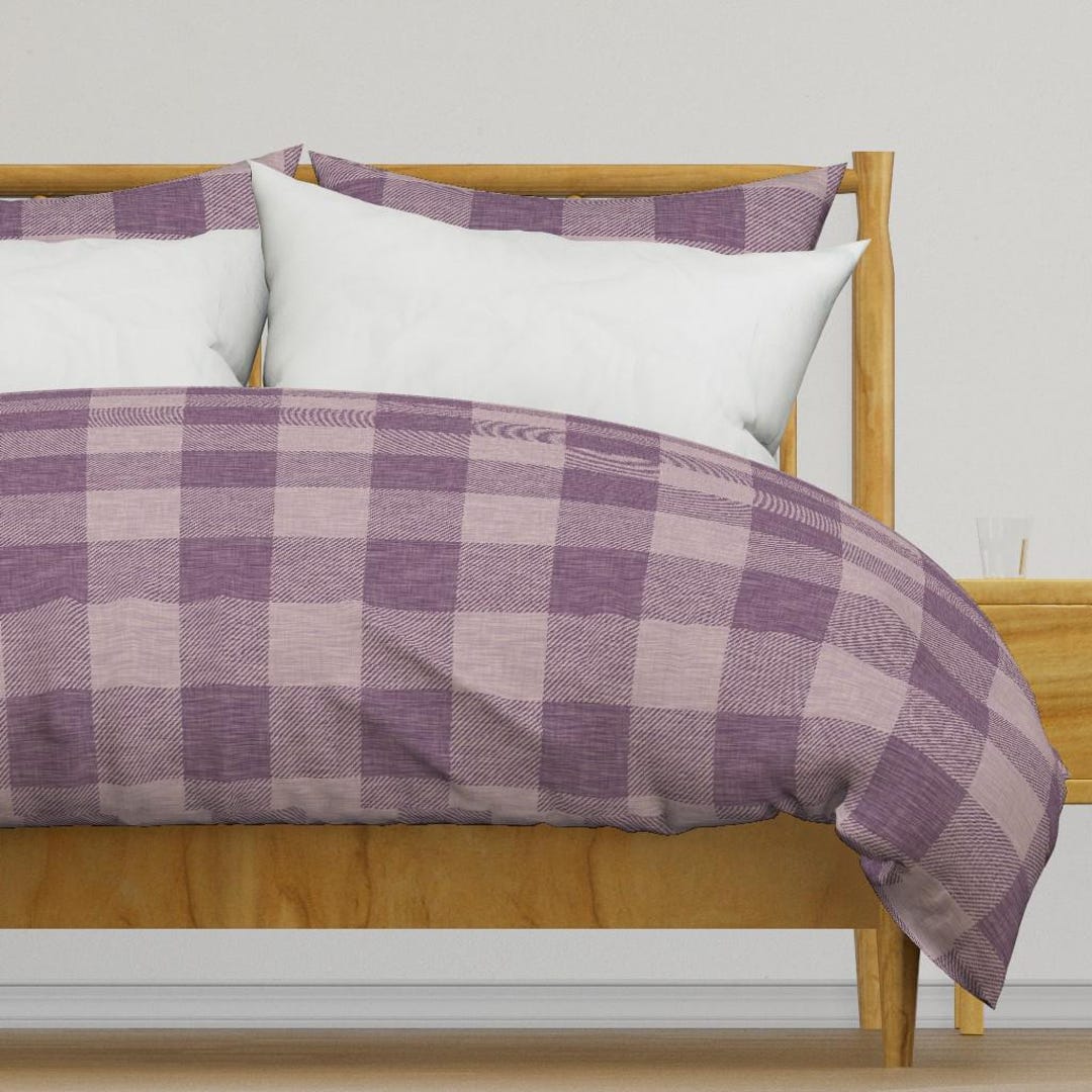 Purple Buffalo Check Bedding - Buffalo Plaid by Sugarpinedesign - Mauve ...