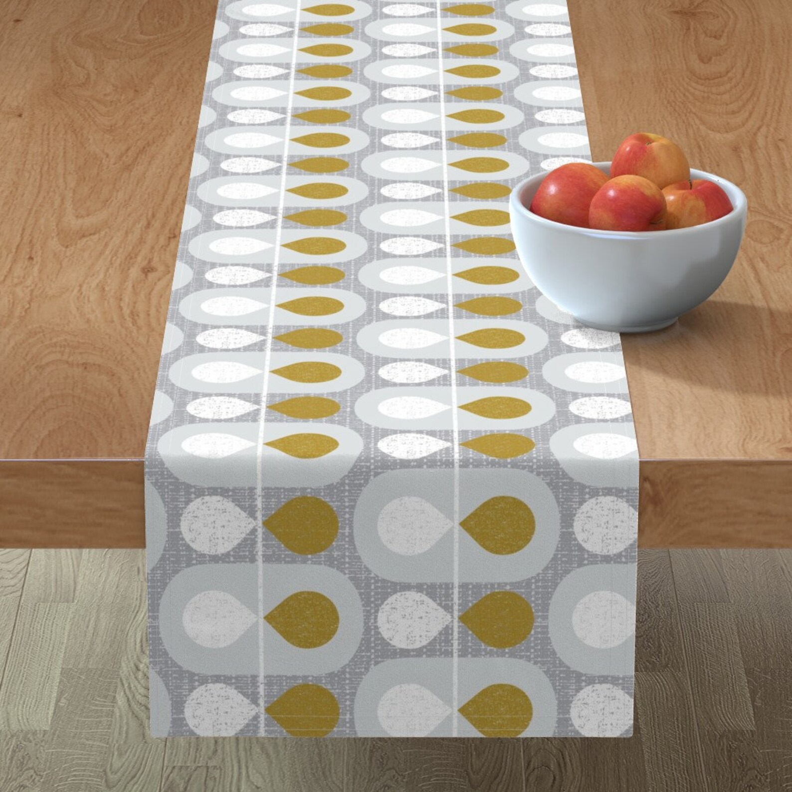 Mid Century Modern Table Runner Mod Scandinavian Leaves by - Etsy