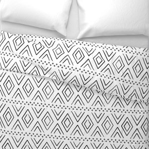 Geometric Diamond Duvet Cover Farmhouse Diamonds by - Etsy