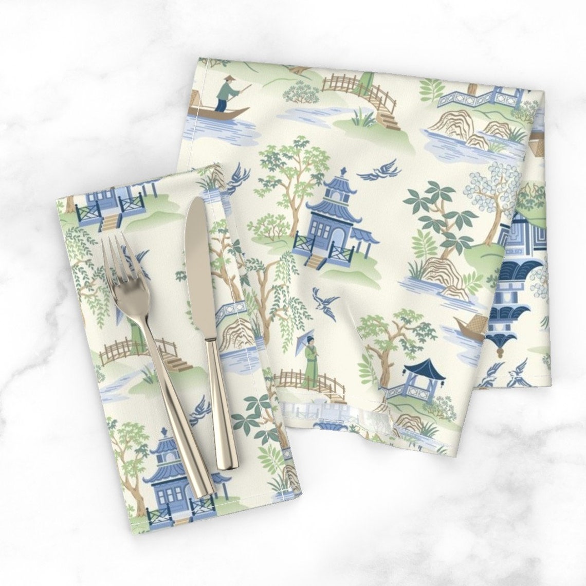 Chinoiserie Dinner Napkins set of 2 Chinoiserie by - Etsy