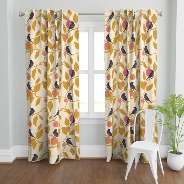 Bird Design Curtains - Etsy