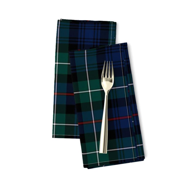 Mackenzie Tartan Dinner Napkins - Scottish Plaid Cloth Napkins, Set of ...