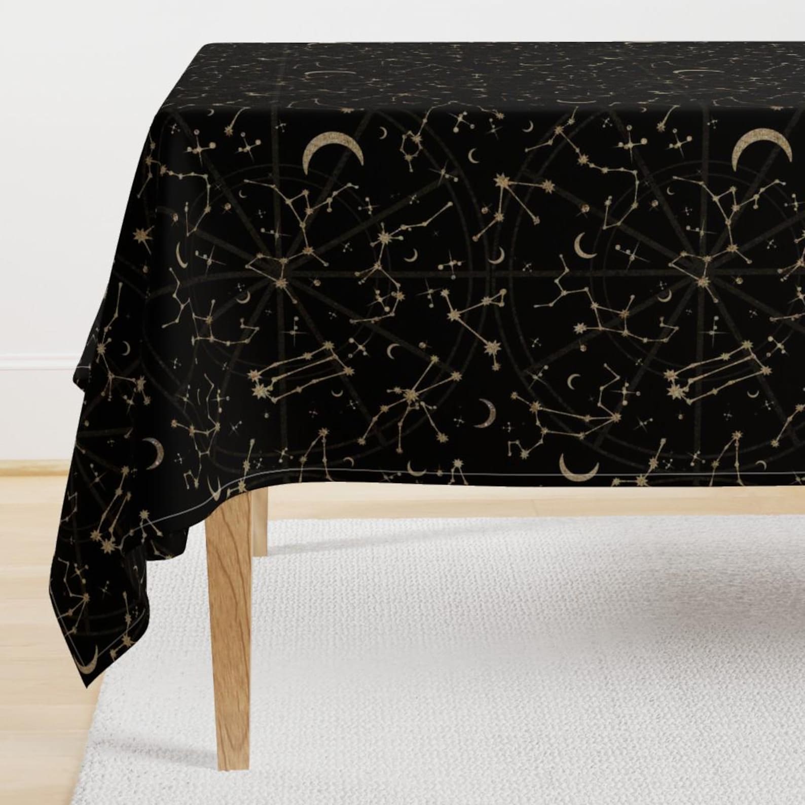 Stars Tablecloth - Gold Zodiac Constellations by Yesterdaycollection ...