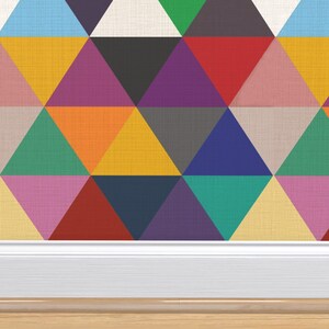 Colorful Mod Geo Non-pasted Wallpaper Mid Century Modern Retro 1960s ...