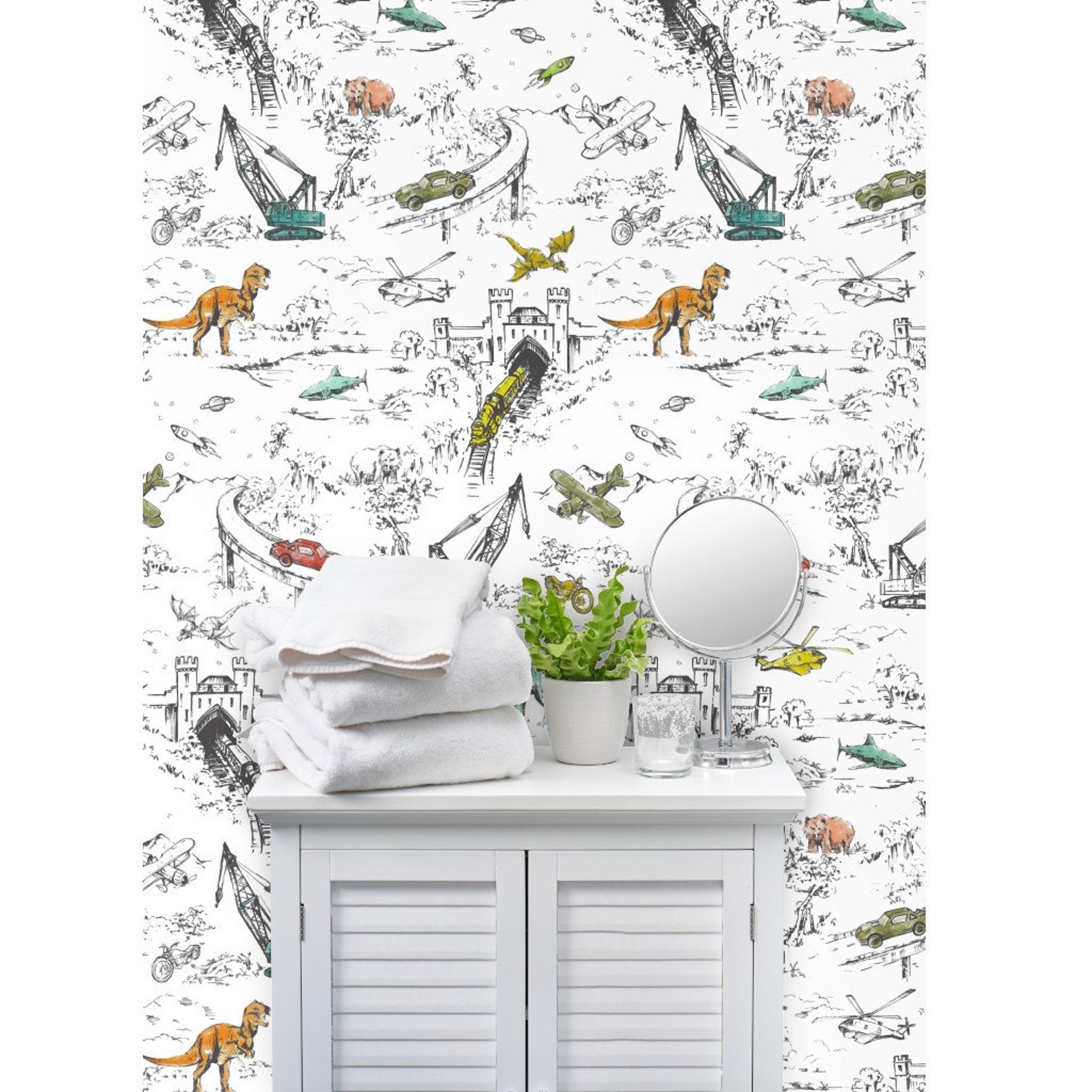 Imagination Toile Non-pasted Wallpaper Bright Pastel Fun Fantasy ...