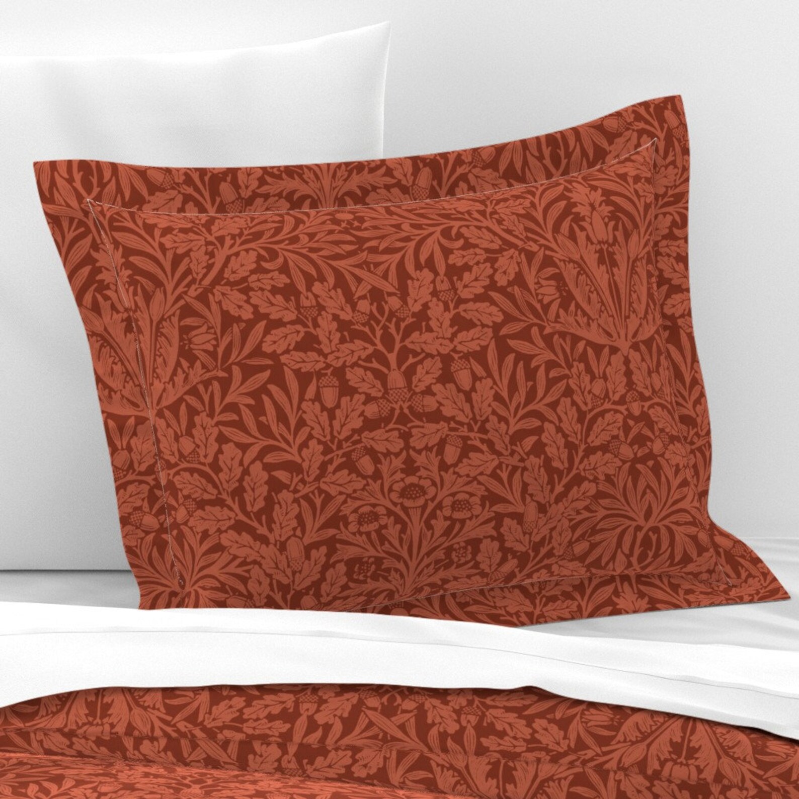 Vintage Damask Bedding - Acorn Persimmon by Salvagescapes - Rust Art ...