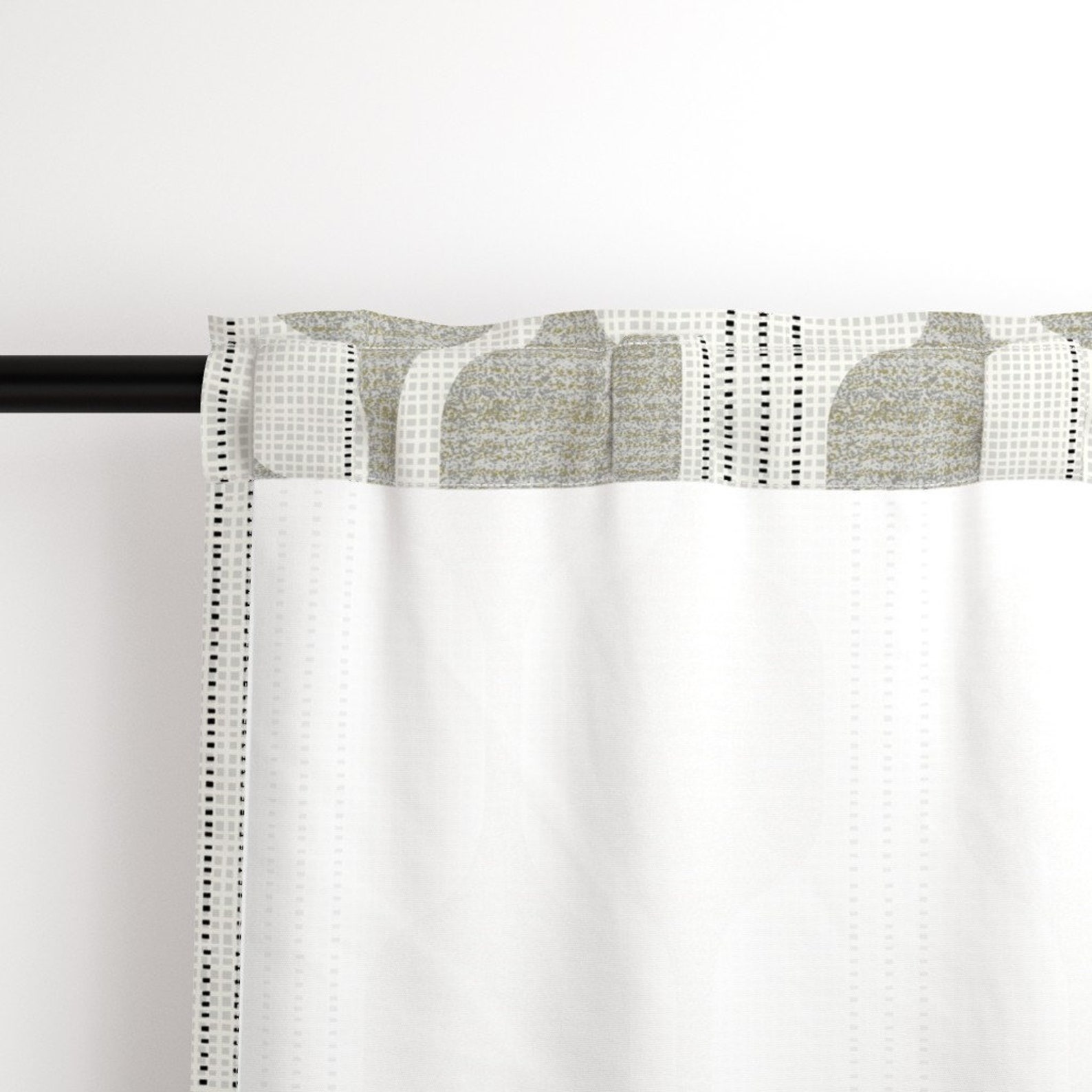 Neutral Mod Curtain Panel - Mid Century Modern Taupe Gray Retro 1960s ...