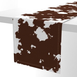 Faux Hide Table Runner - Rodeo Cowboy Country Western Cowhide Cotton ...