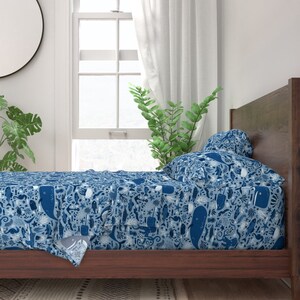 Monochrome Blue Sheets Great Blue Ocean by Diseminger - Etsy