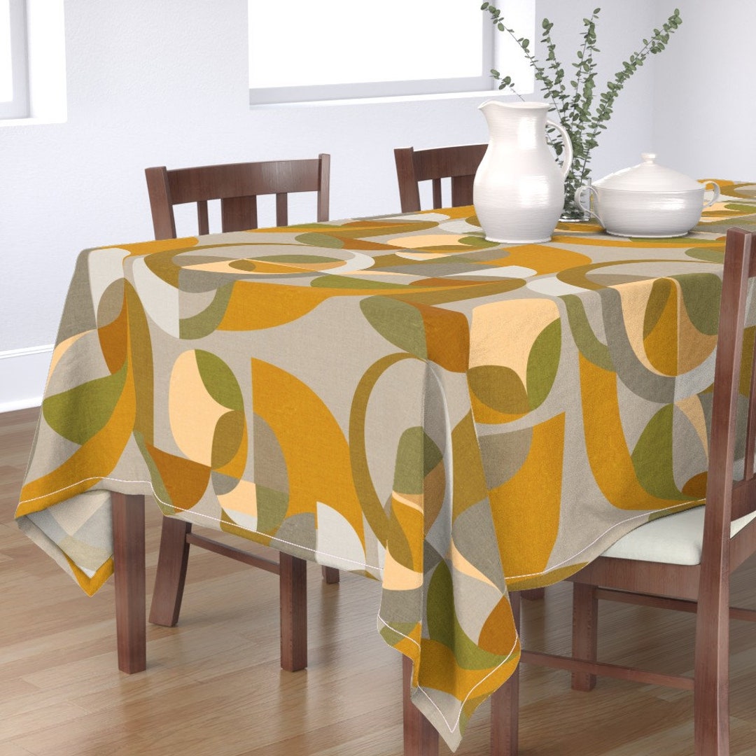 Mid Century Modern Tablecloth Modern Circles by Ceciliamok - Etsy
