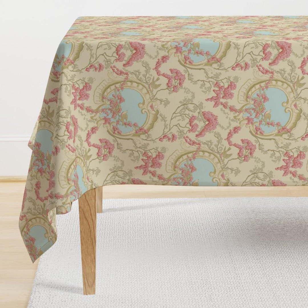 Romantic Tablecloth - Birds in Cherry Trees by Margaret_ann_missman ...