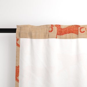 Orange Cheetahs Curtain Panel - Orange Cheetahs Beige by Sarah_faber ...