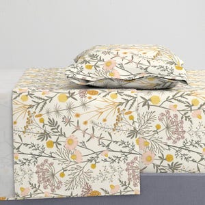 Cottagecore Sheets - Botanical Weeds Medium by Garabateo - Botanical ...