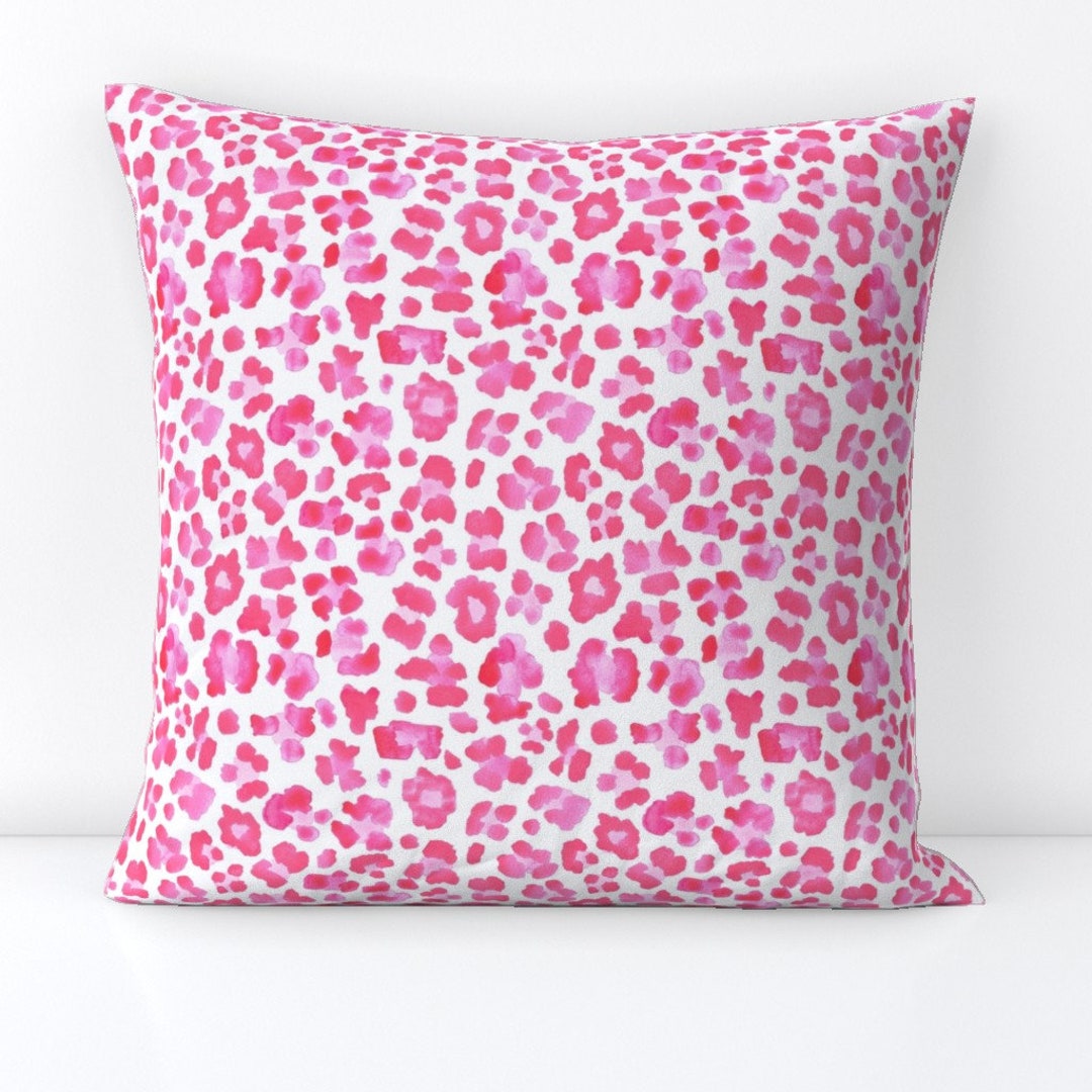 Pink Throw Pillow Leopard Pink by Danika_herrick White Spots Animal ...