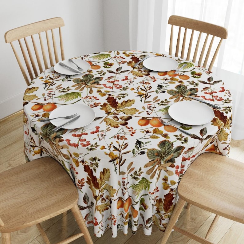 Fall Tablecloth - Vintage Botanical Autumn by Redbriarstudio - Vintage ...