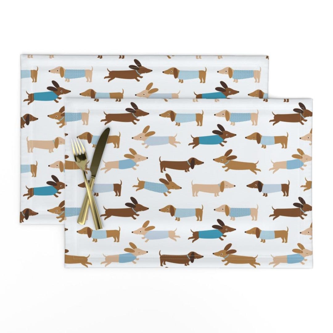 Dachshund Placemats Set of 2 - Weiner Dog Cute Pet Dogs in Sweaters ...