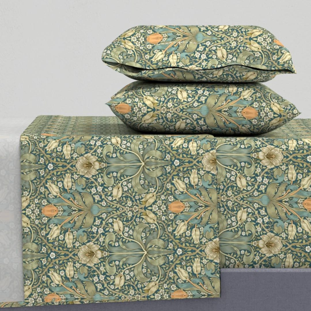 William Morris Sheets - Thicket on Teal by Sissi_kaiserlos ...