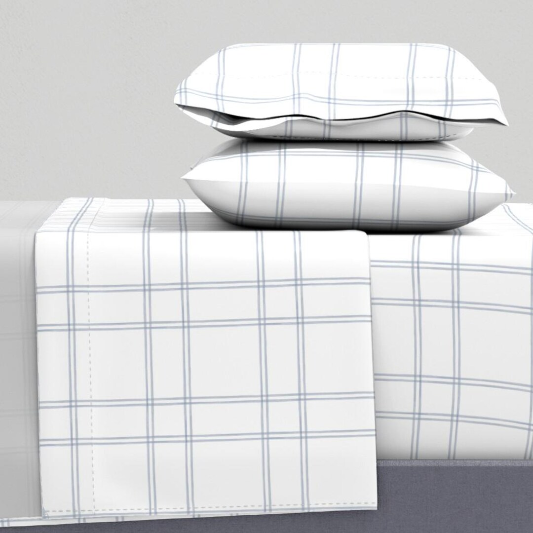 Simple Blue Plaid Sheets - Watercolor Double Plaid by Danika_herrick ...
