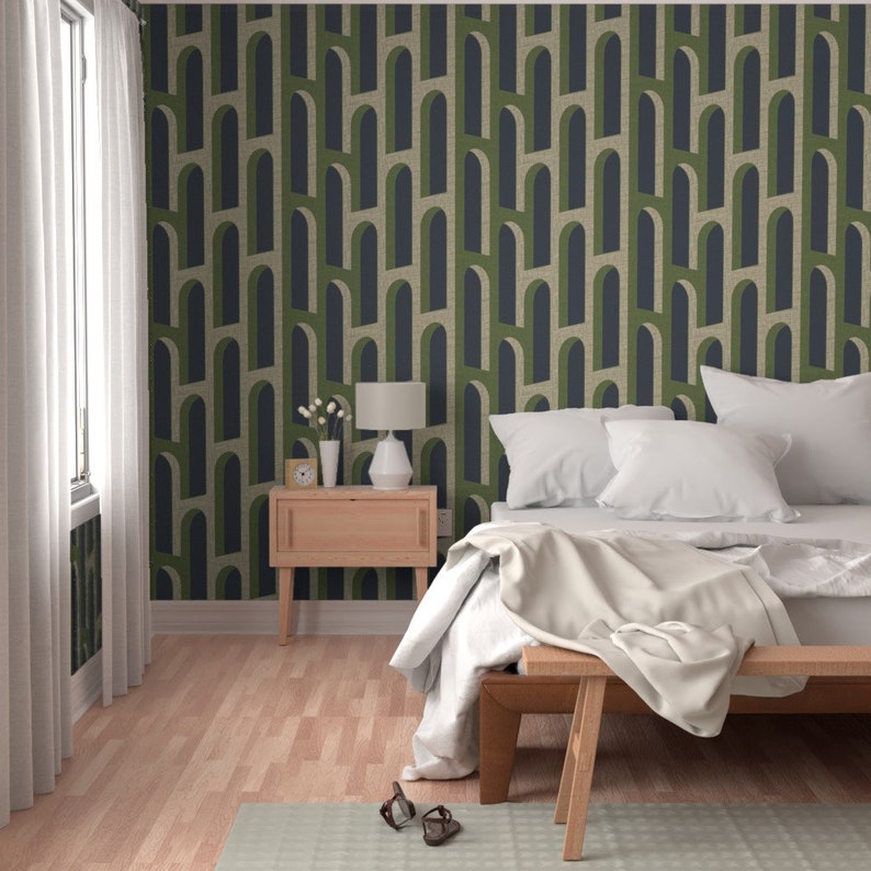 Modern Abstract Non-pasted Wallpaper Architecture Bridge Arches Roman ...