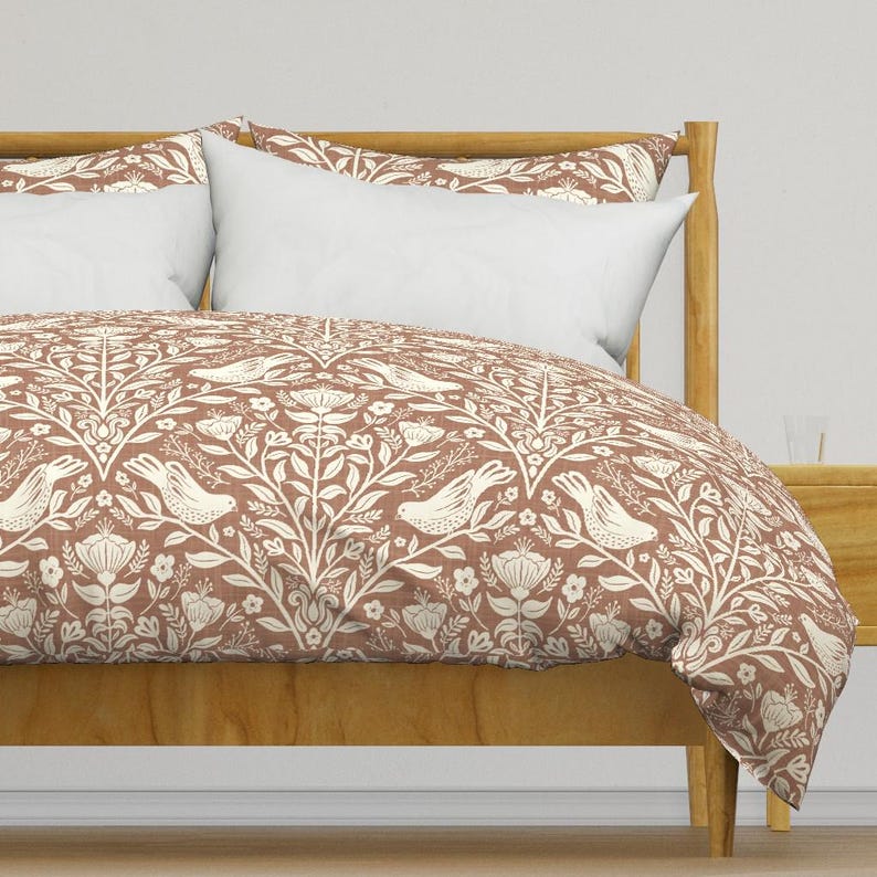 Whimsical Bedding - Folk Botanical Birds by Ivy_conner - Cottagecore ...