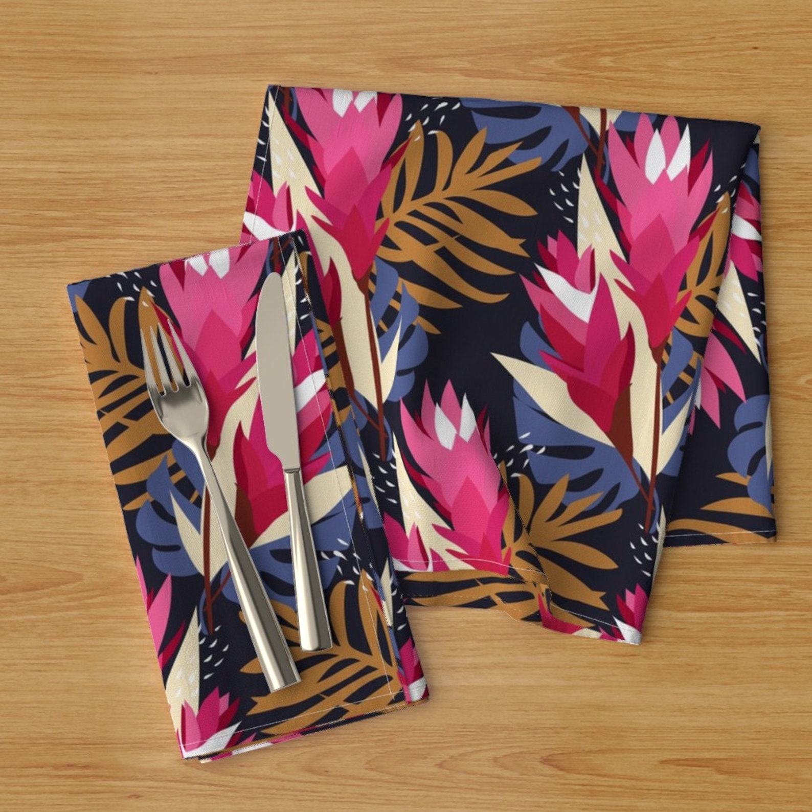 Tropical Floral Dinner Napkins Set of 2 Ginger_flower_a by | Etsy