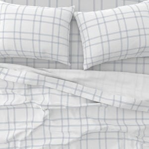 Simple Blue Plaid Sheets - Watercolor Double Plaid by Danika_herrick ...