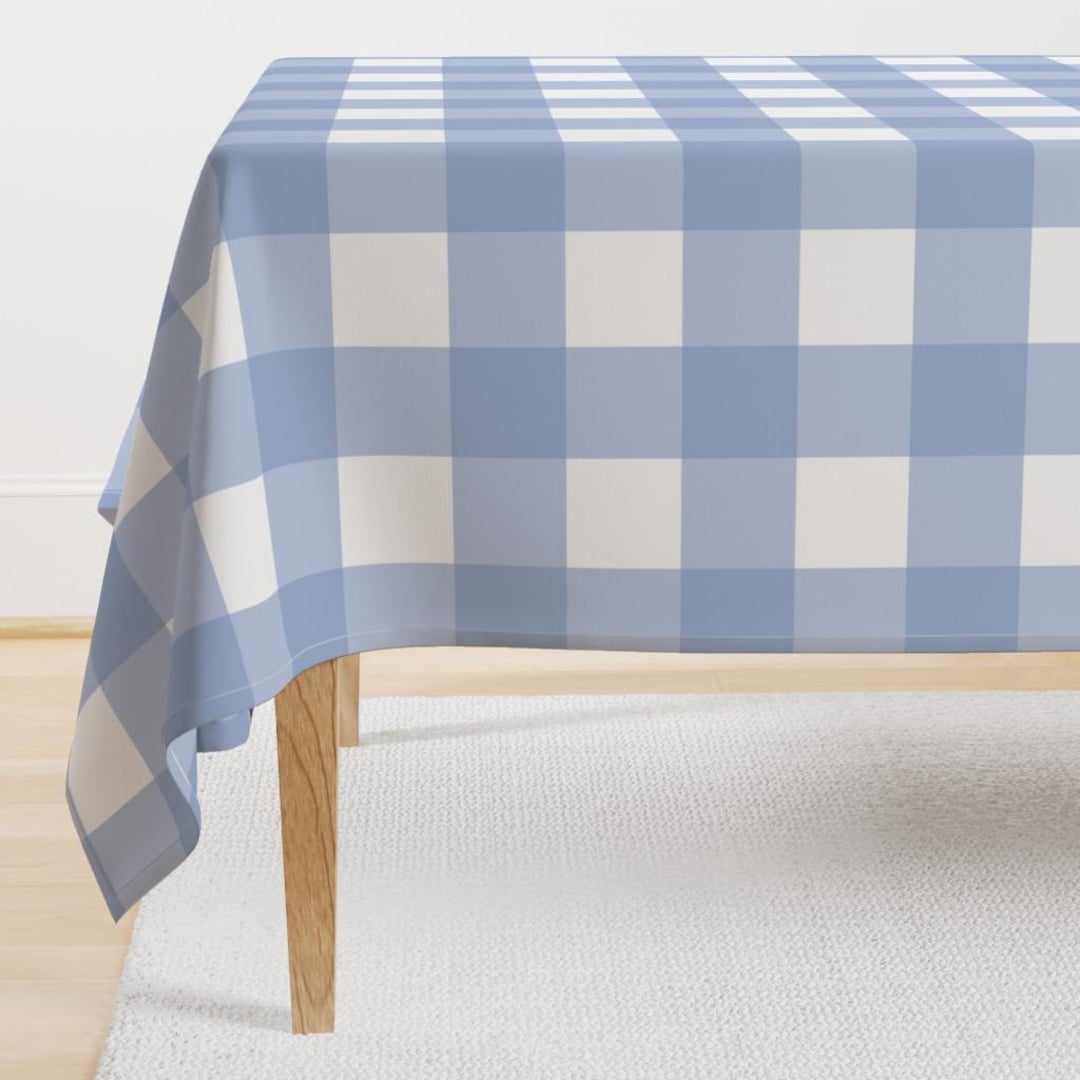 Buffalo Check Tablecloth - Blue Buffalo Check by Weenkcreative - Blue ...
