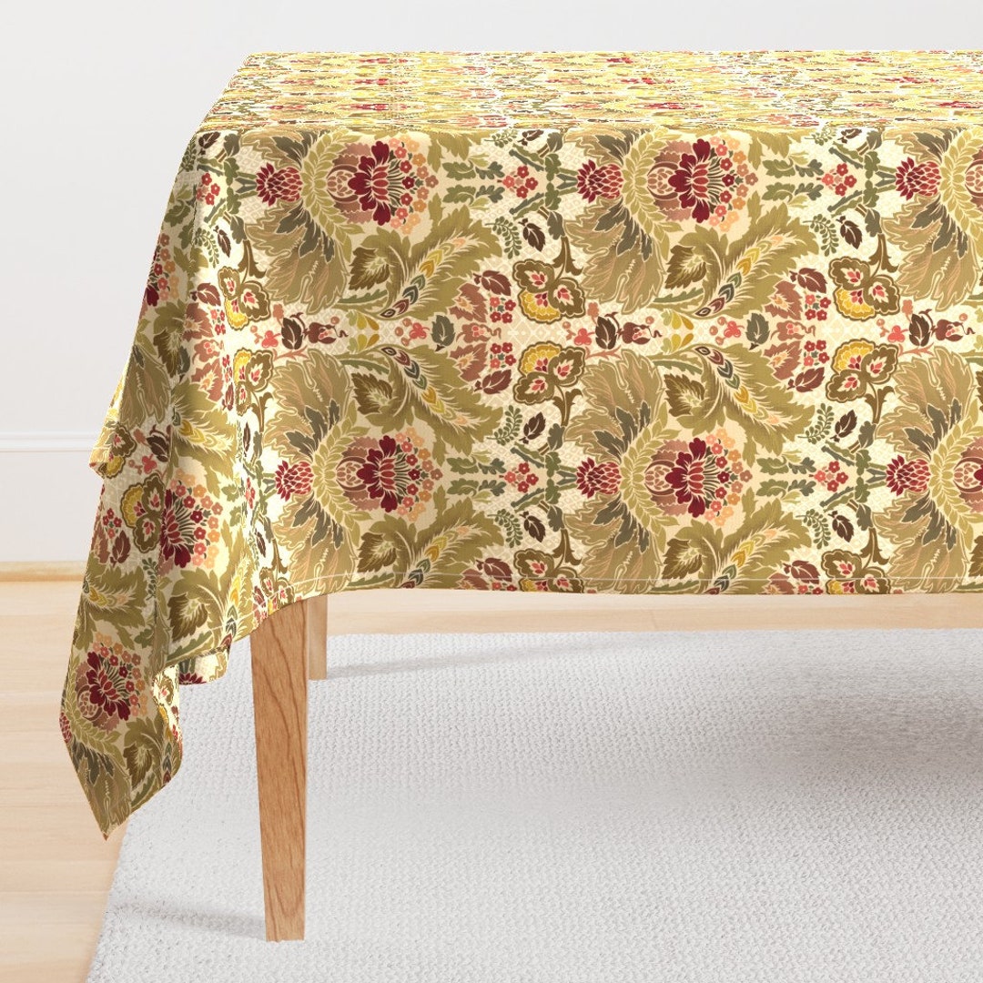 Victorian Tablecloth Victorian Flowers Earthy Colors by Design_dannick ...
