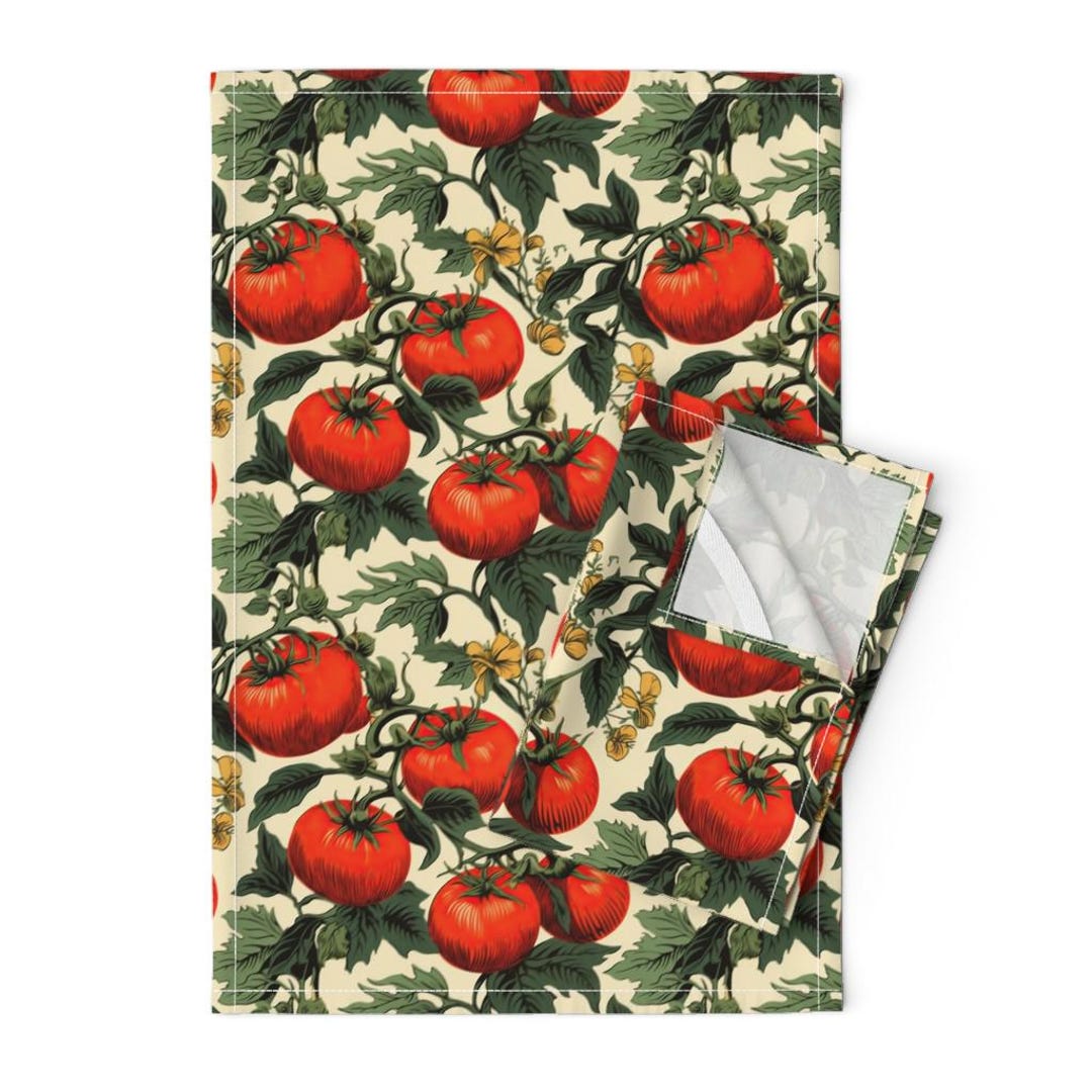 Rustic Tomatoes Tea Towels (set of 2) - Tomato by Nickleen - Red Green ...