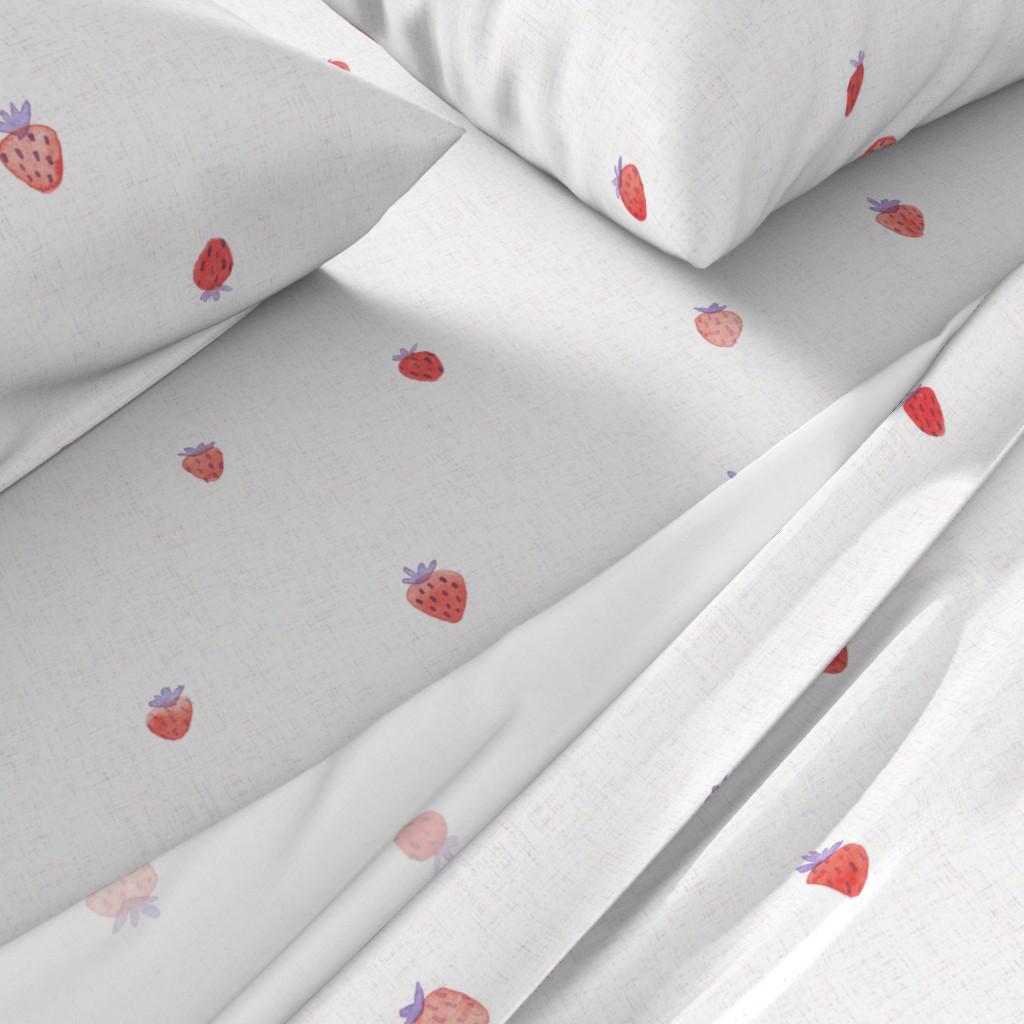 Cottage Strawberries Sheets - Watercolor Strawberry by Friztin - Fruit ...