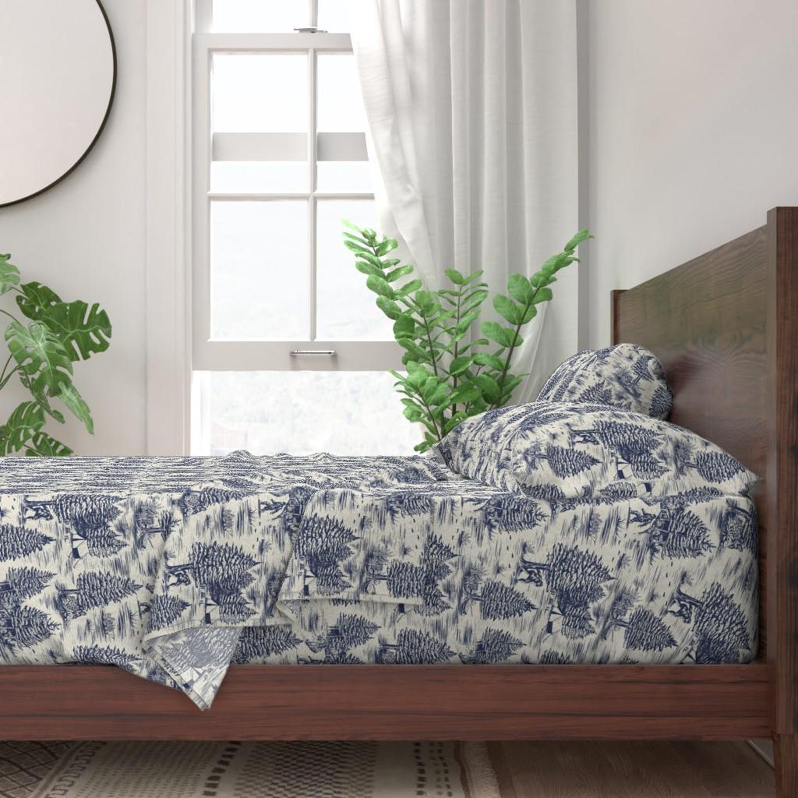 Blue Sasquatch Sheets - Bigfoot Toile Large by Somecallmebeth - Bigfoot ...