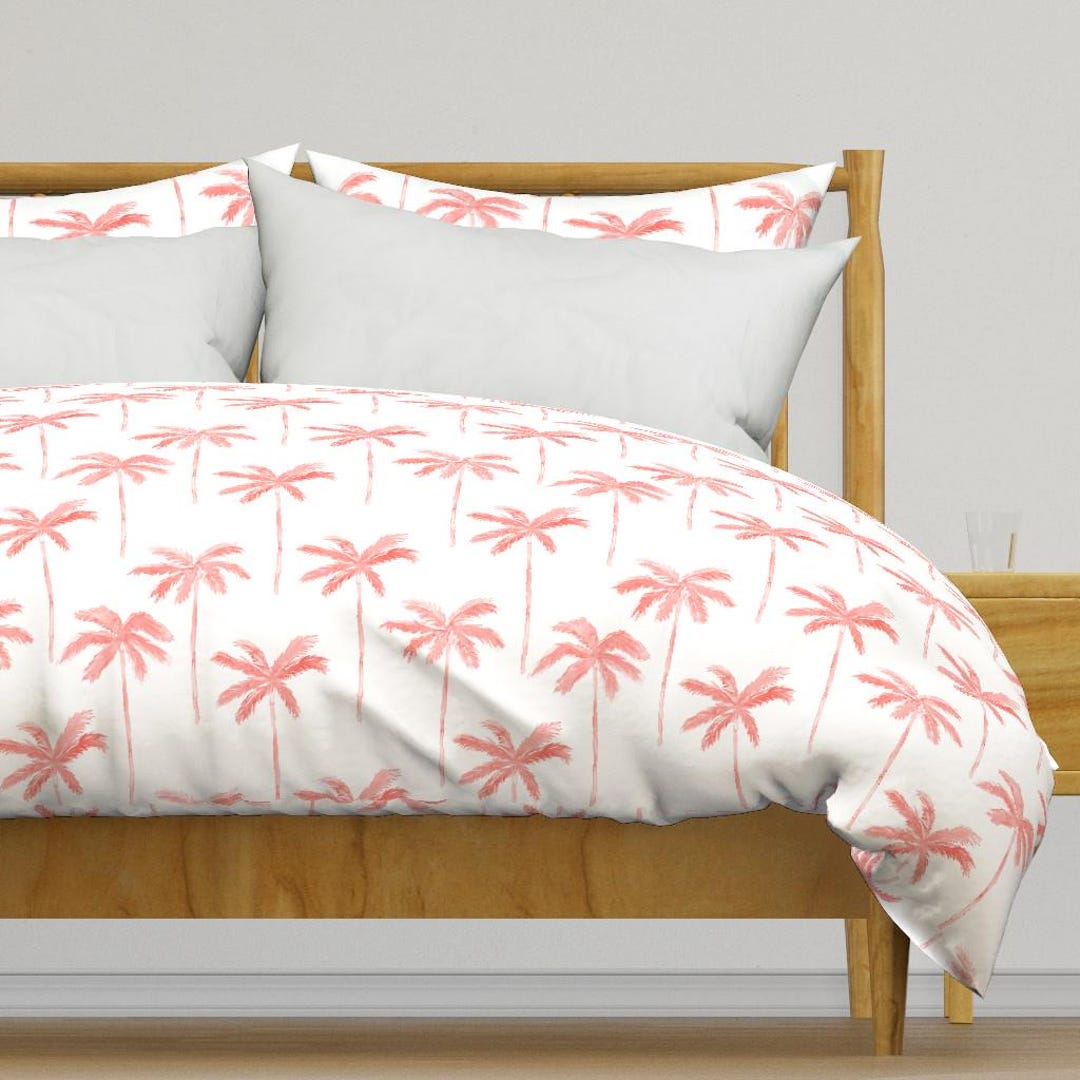 Palm Tree Bedding - Watercolor Palm - Coral by Littlearrowdesign ...