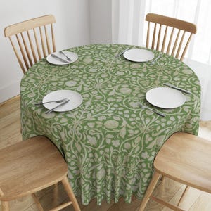 Green Damask Tablecloth - Provence in Green by Willowlanetextiles ...