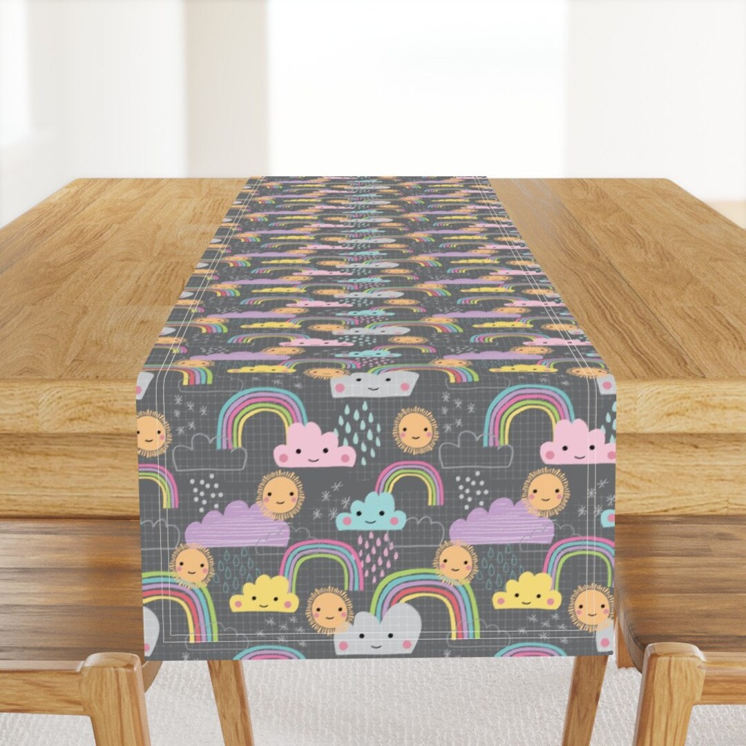 Clouds Table Runner Sunshine and Rainbows by Red_raspberry_design ...