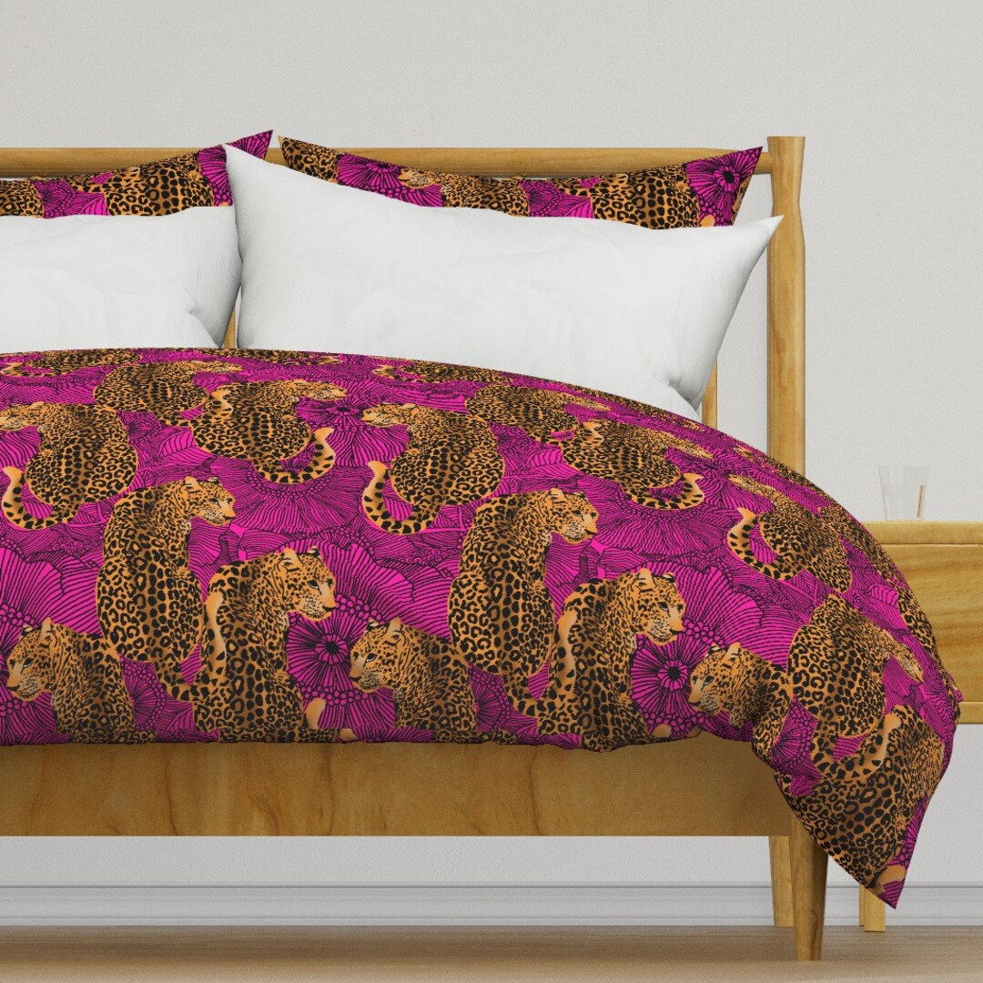 Maximalist Leopard Bedding Leopard Kaleidoscope by Hnldesigns Hot Pink ...