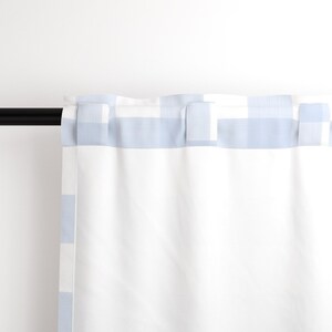 Baby Blue Check Curtain Panel - Buffalo Plaid Soft Blue by Danika ...