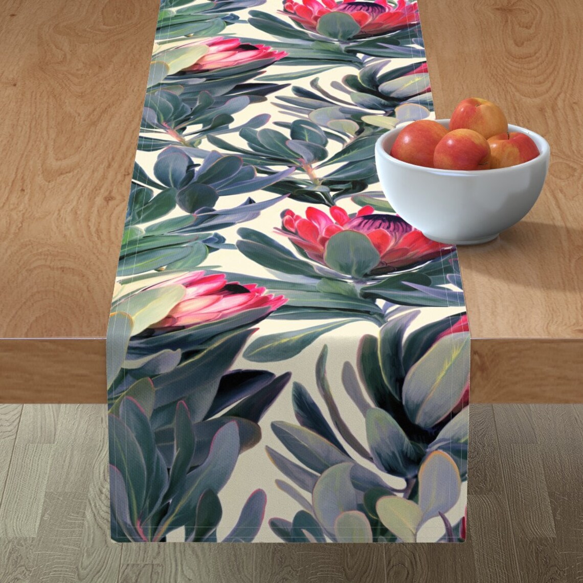 Floral Table Runner Painted Protea Floral Extra Large by - Etsy