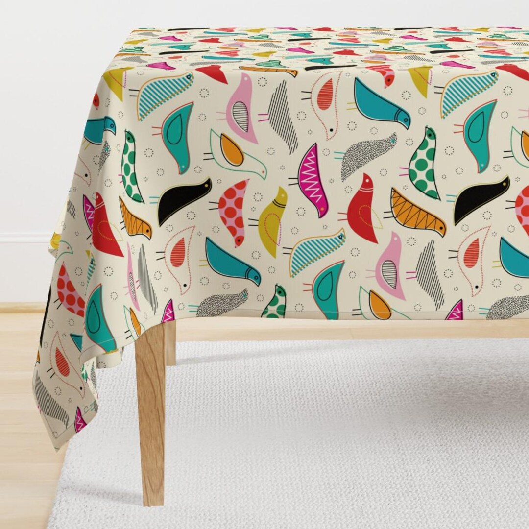 Mod Birds Tablecloth - A Nod to the House Bird by Katerhees - Mid ...