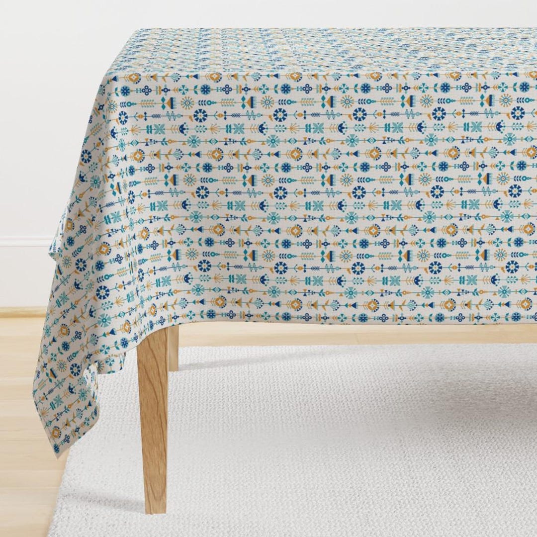 Spring Scandi Geo Tablecloth Floral Geometry by Magicforestory Flower ...
