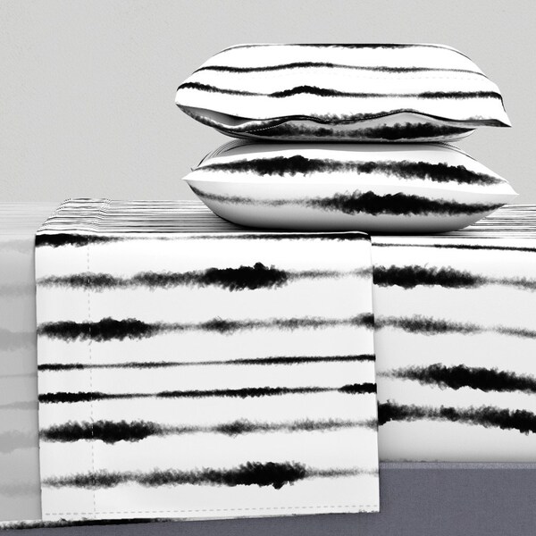 Black and White Striped Sheet Set - Etsy