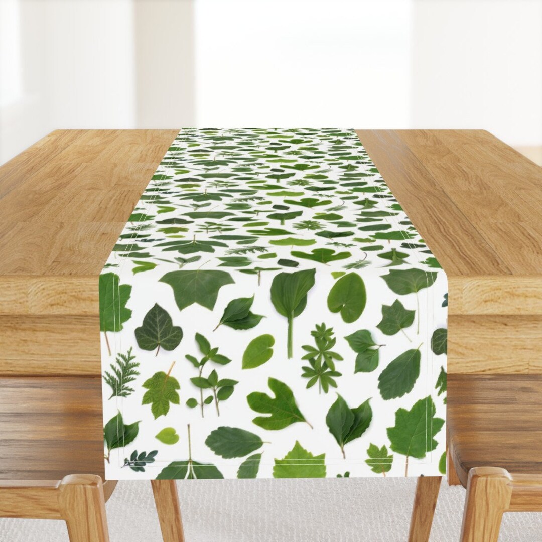 Green Leaf Table Runner Green Leaves of Summer by Bottlebranch ...